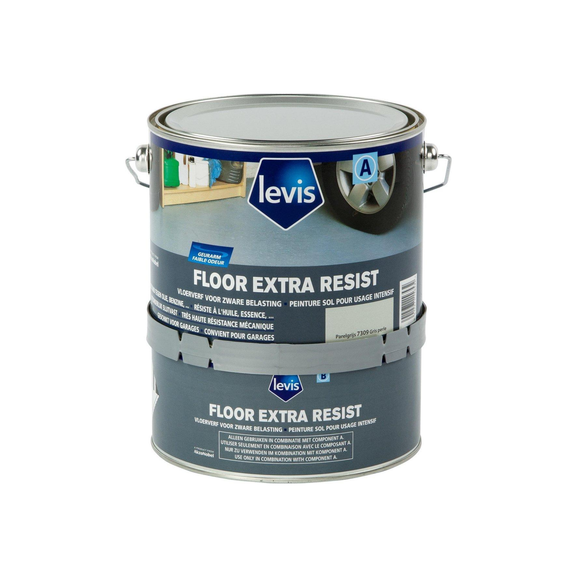 Levis Betonverf 'Floor Extra Resist' Parelgrijs Hoogglans 2,5 L